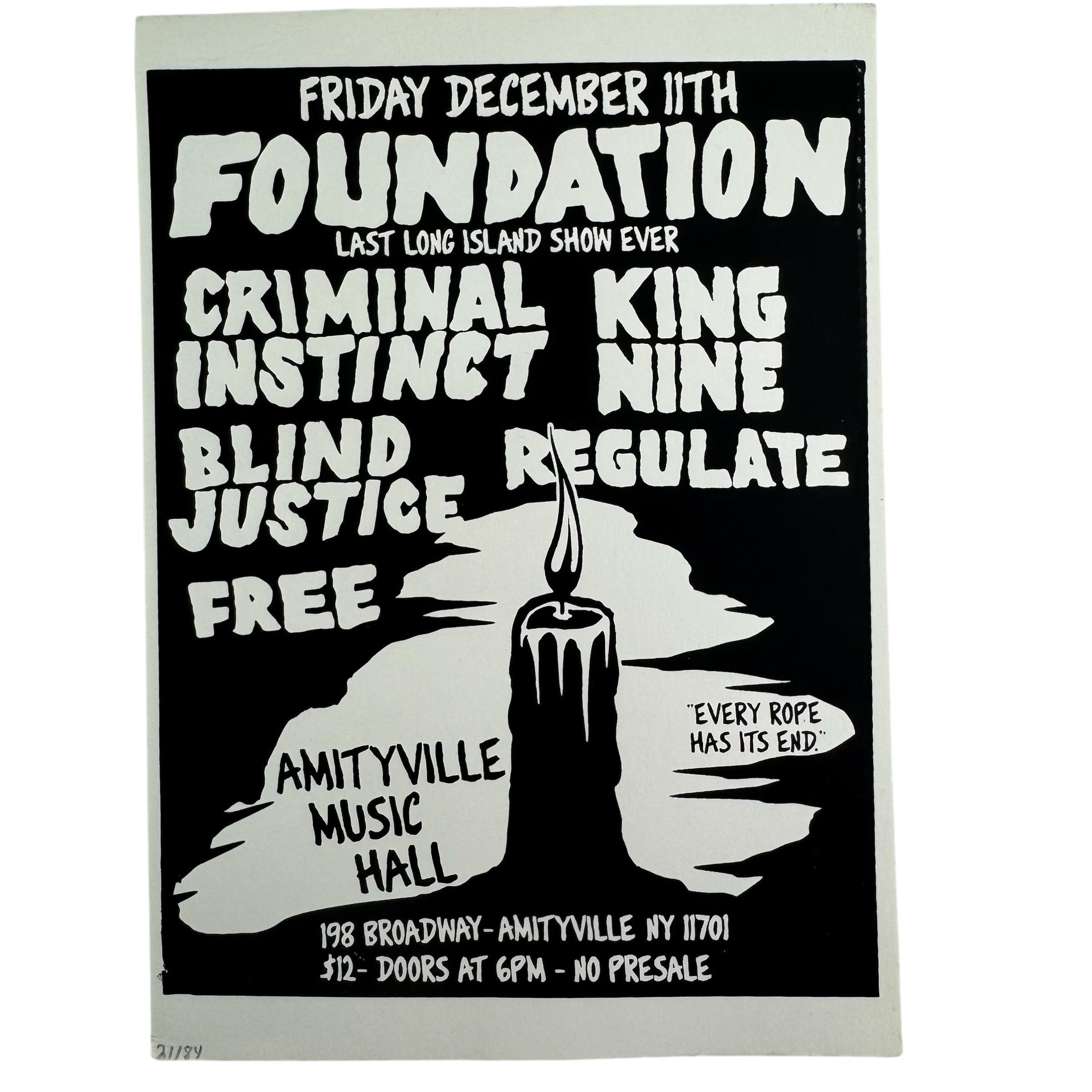 Foundation Poster Last Long Island Show – Madd Vintage